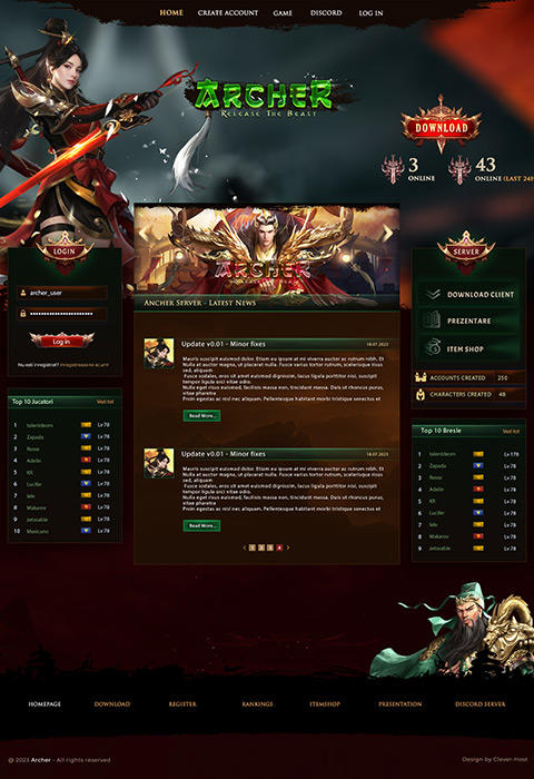 Metin2 Game Website Templates and best Ui-Sets | Templstock.com