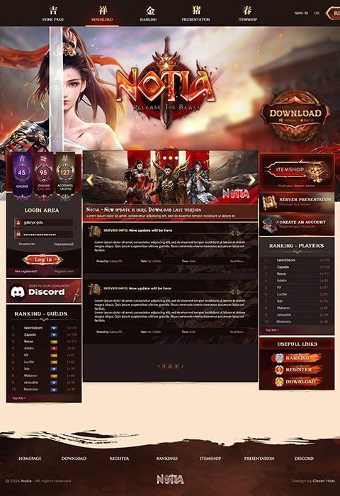 Metin2 Game Website Templates and best Ui-Sets | Templstock.com