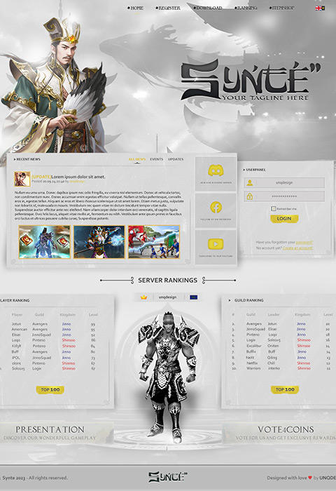 Metin2 Game Website Templates and best Ui-Sets | Templstock.com