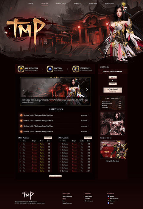 Metin2 Game Website Templates and best Ui-Sets | Templstock.com